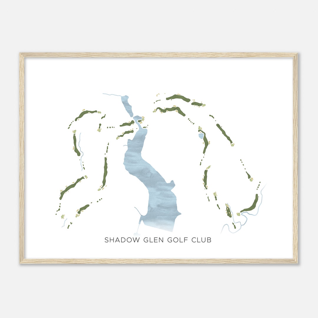 Shadow Glen Golf Club, Kansas - Modern Watercolor Map | Golfer Gift ...