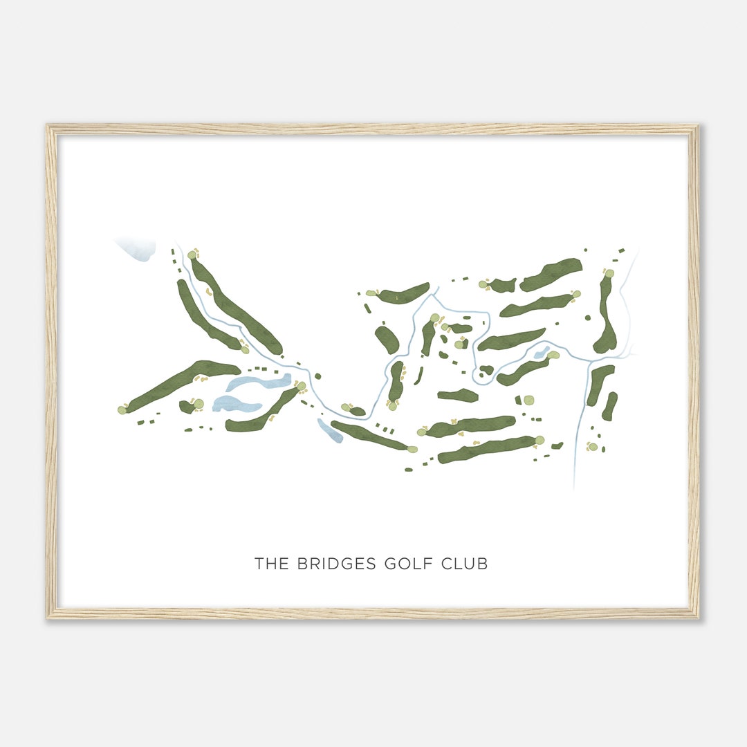The Bridges Golf Club, Minnesota - Modern Watercolor Map | Golfer Gift ...