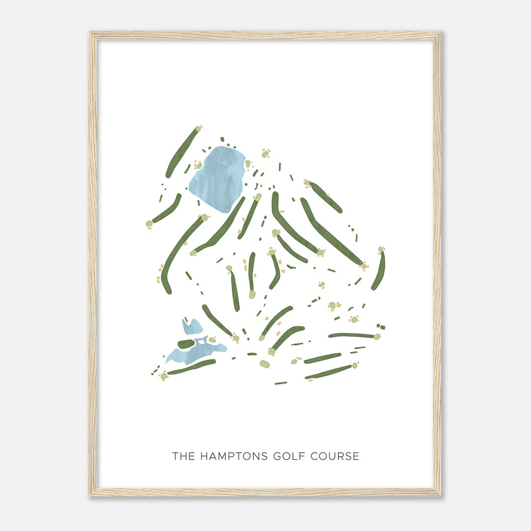 The Hamptons Golf Course, Virginia - Modern Watercolor Map | Golfer ...