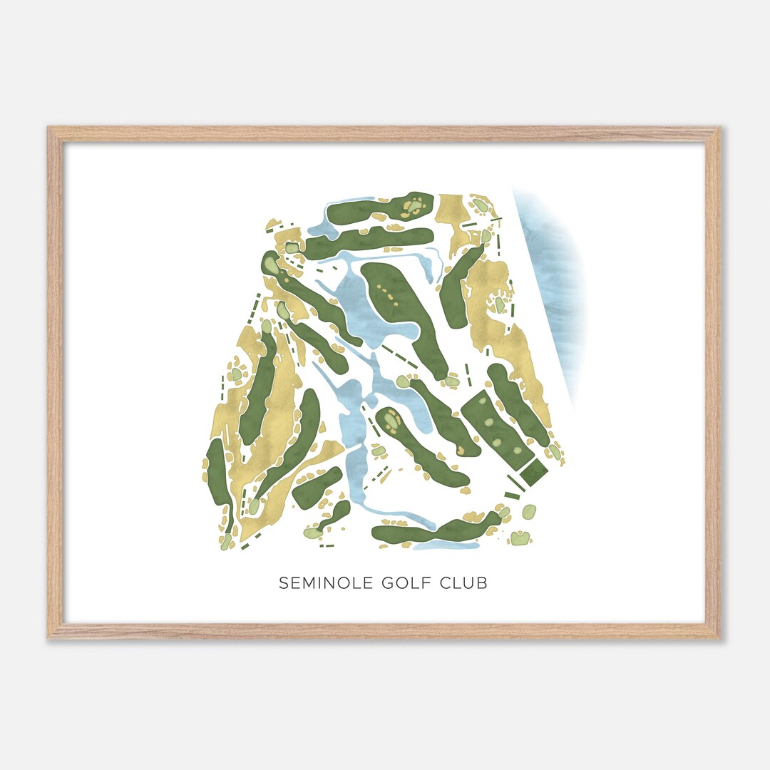 Seminole Golf Club in Juno Beach, Florida - Modern Watercolor Map ...