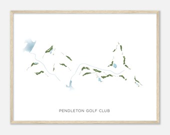 Oak Crest Golf Course, Michigan Modern Watercolor Map Golfer Gift, Golf ...