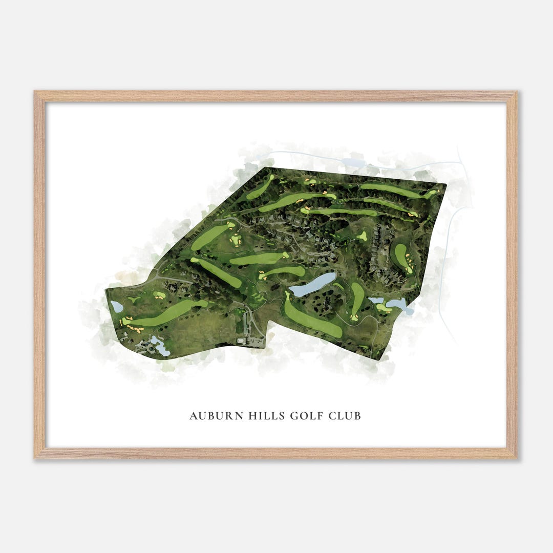 Auburn Hills Golf Club in Riner, Virginia - Classic Watercolor Map ...