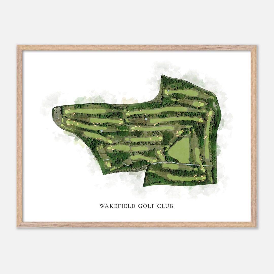 Wakefield Golf Club, England - Classic Watercolor Map | Golfer Gift ...