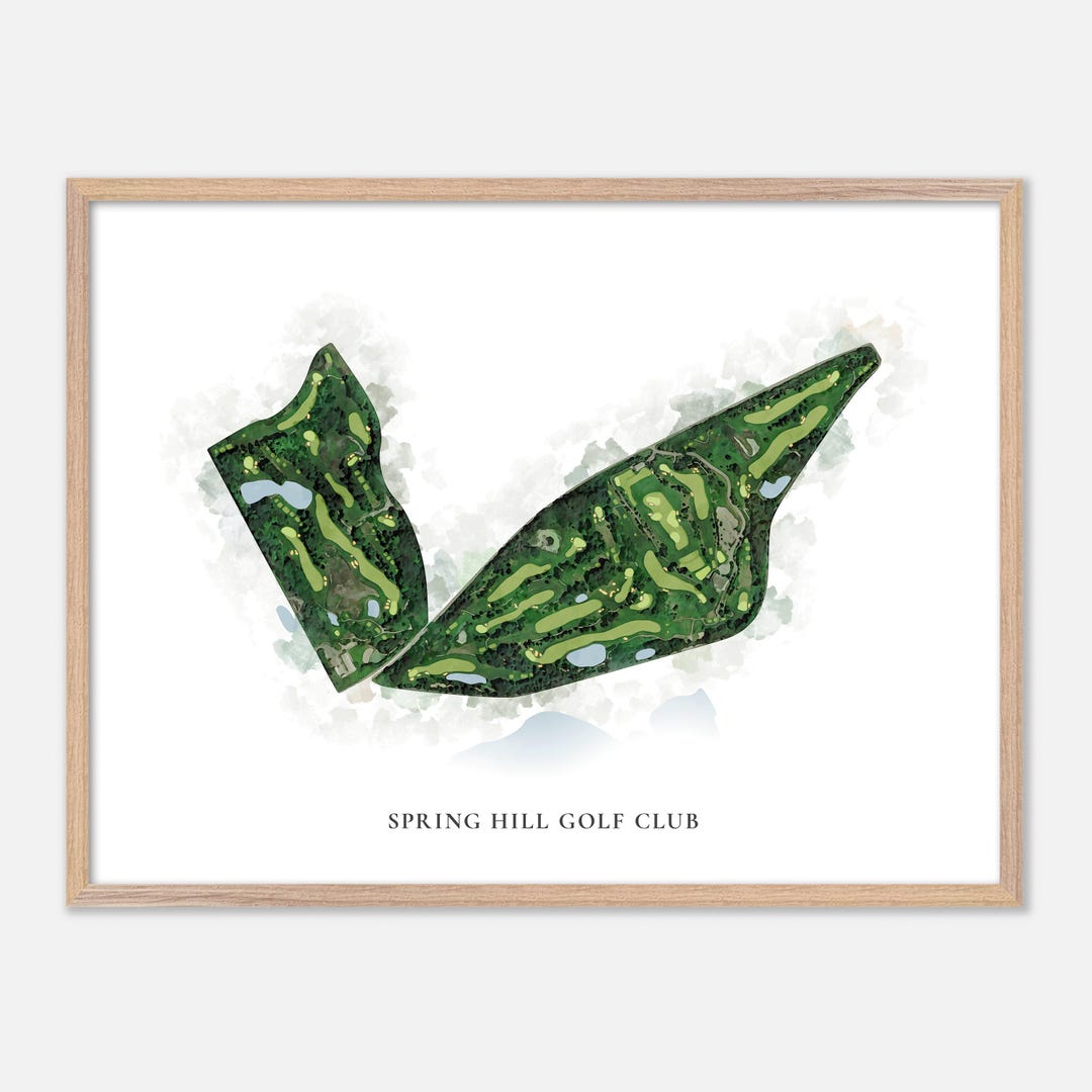 Spring Hill Golf Club, Minnesota - Classic Watercolor Map | Golfer Gift ...
