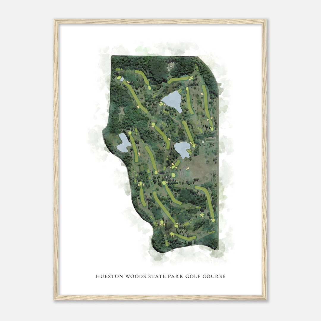 Hueston Woods State Park Golf Course, Ohio - Classic Watercolor Map ...