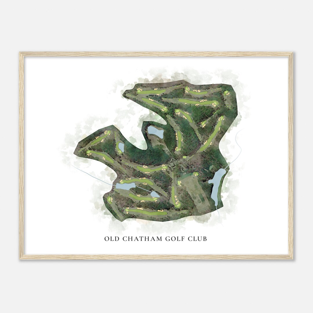 Old Chatham Golf Club, North Carolina - Classic Watercolor Map | Golfer ...
