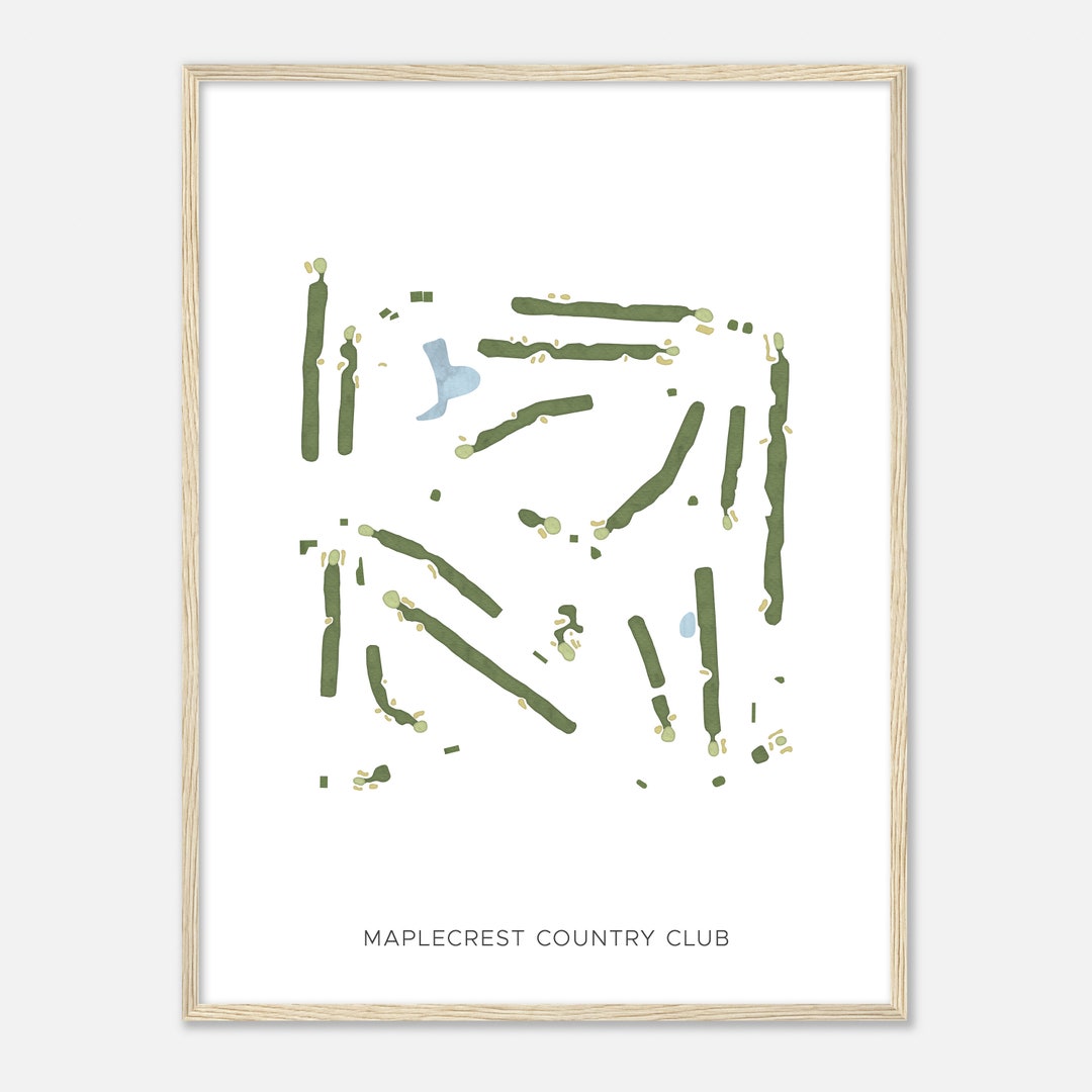 Maplecrest Country Club, Wisconsin - Modern Watercolor Map | Golfer ...