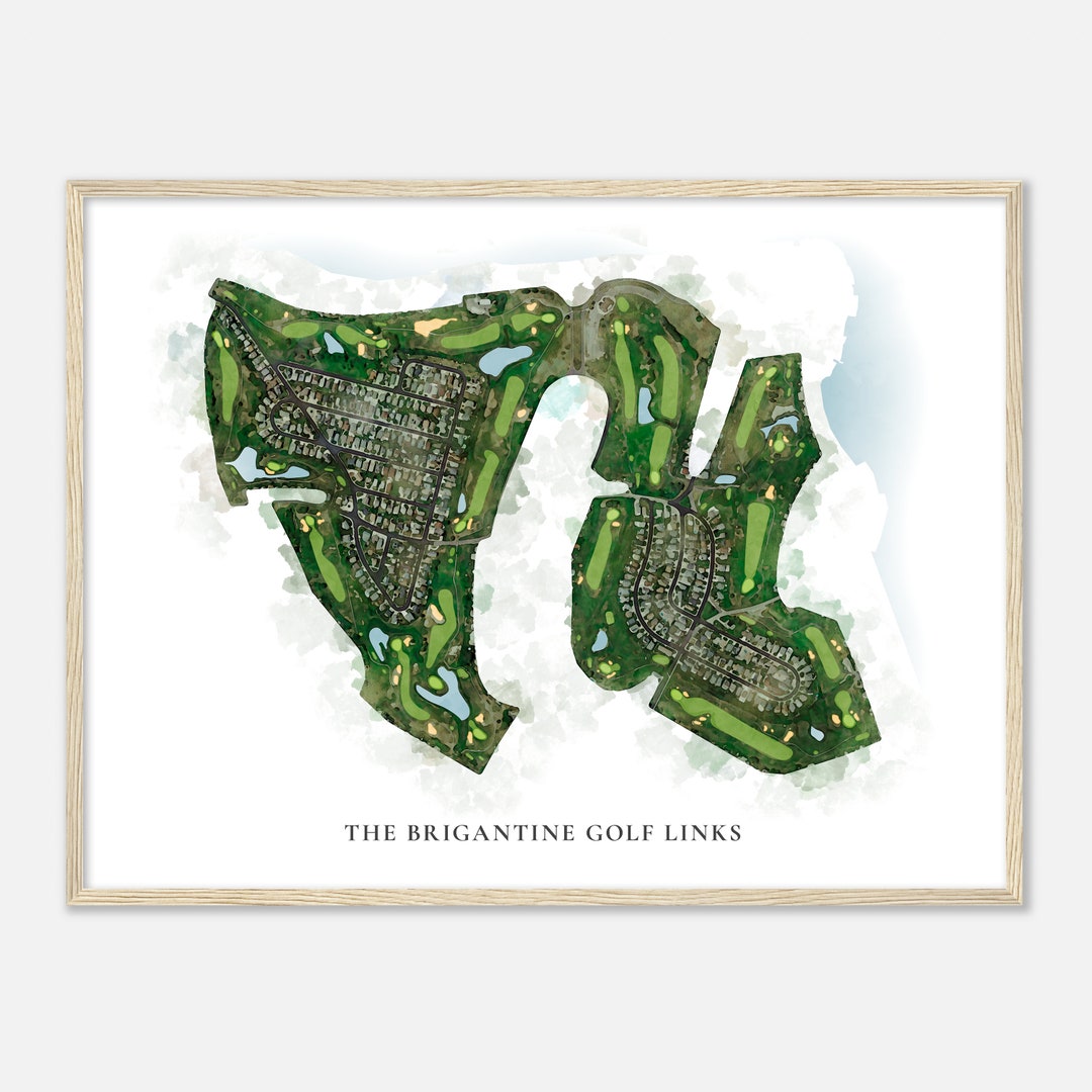 The Brigantine Golf Links, New Jersey Classic Map Golfer Gift, Dad Gift ...