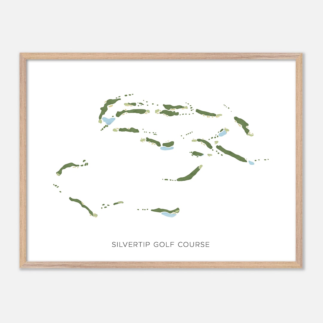 Silvertip Golf Course in Canmore, Canada - Modern Watercolor Map ...
