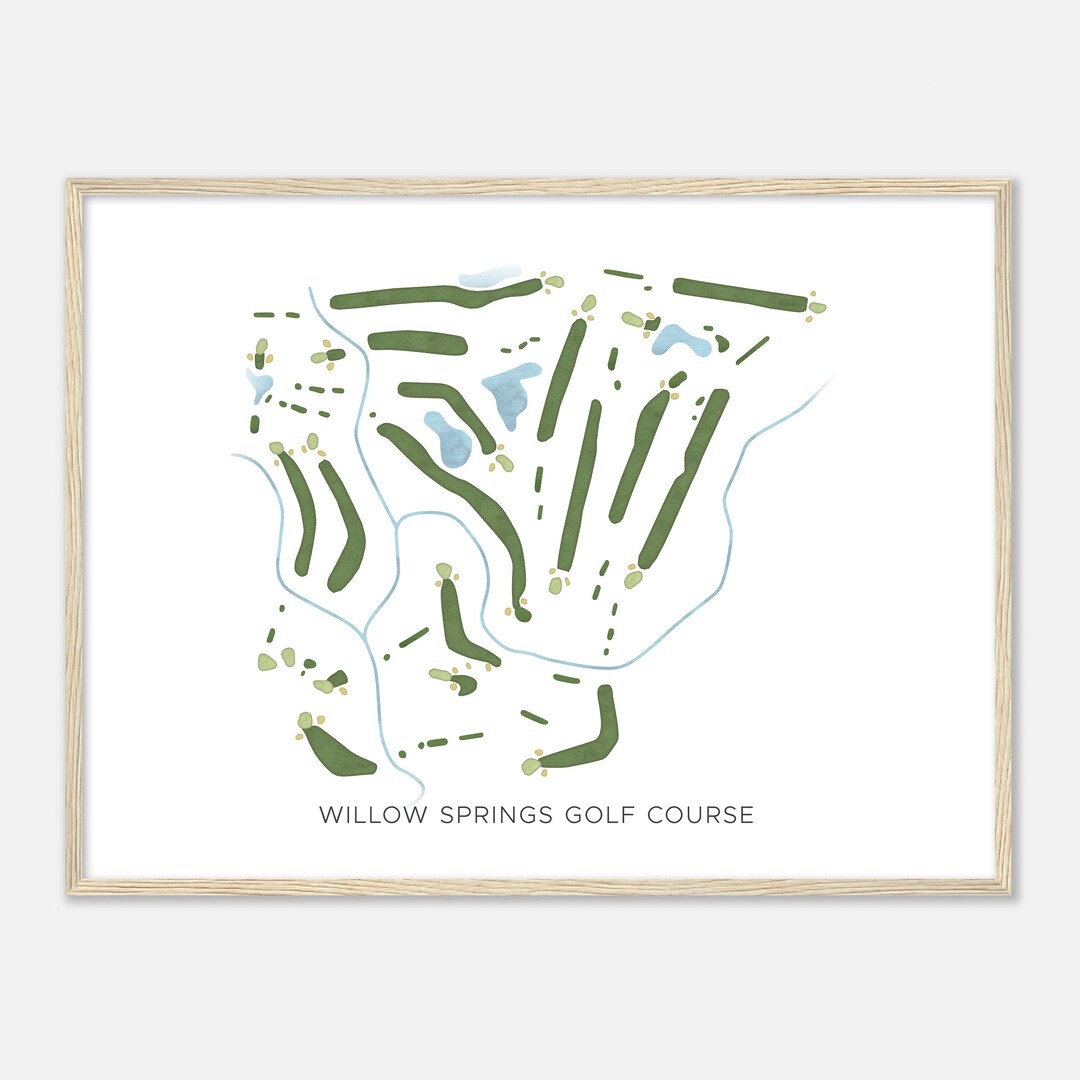 Willow Springs Golf Course, Texas - Modern Watercolor Map | Golfer Gift ...
