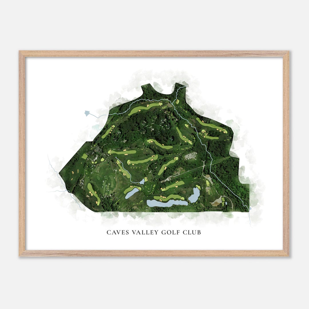 Caves Valley Golf Club, Maryland - Classic Watercolor Map | Golfer Gift ...