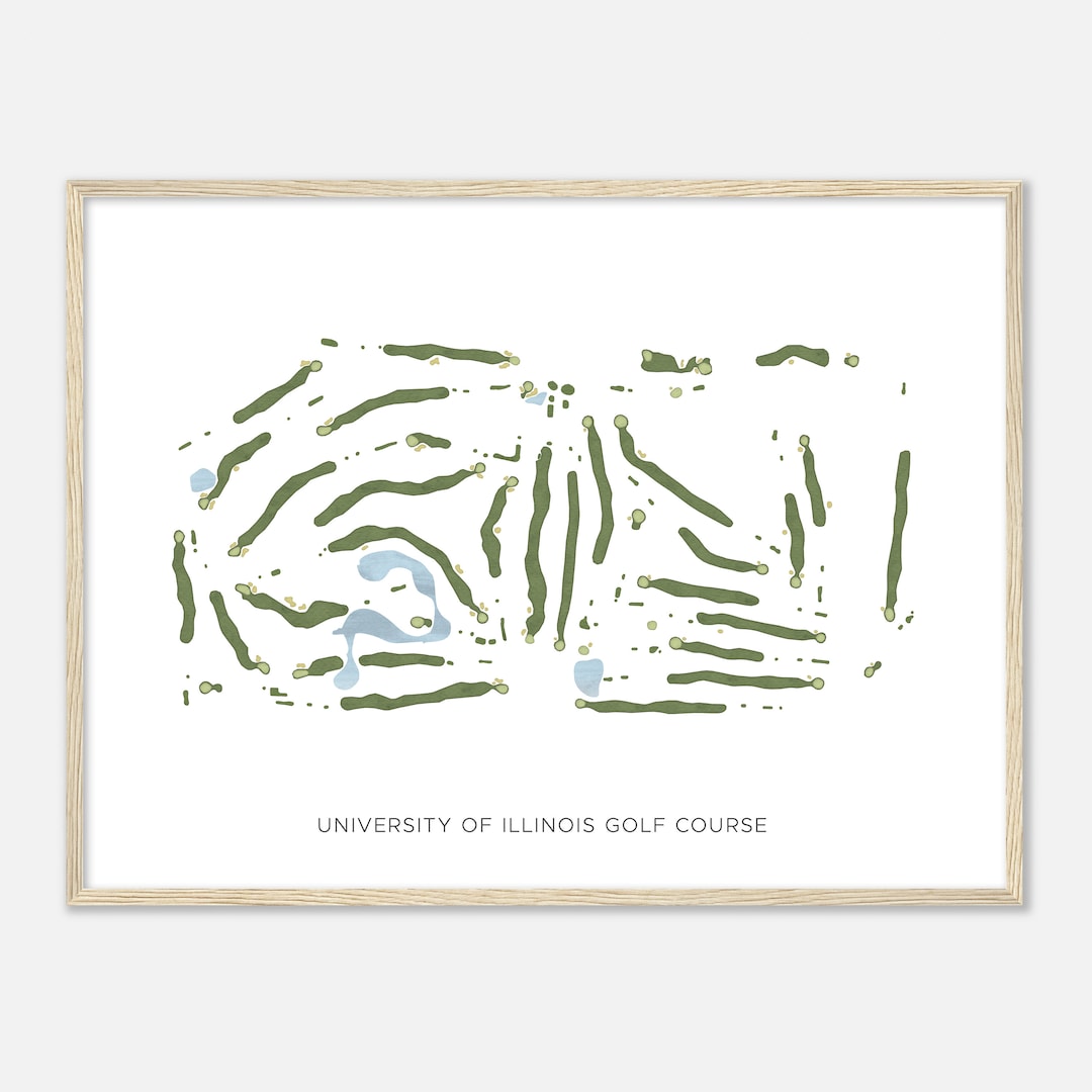 University of Illinois Golf Course, Illinois - Modern Watercolor Map ...