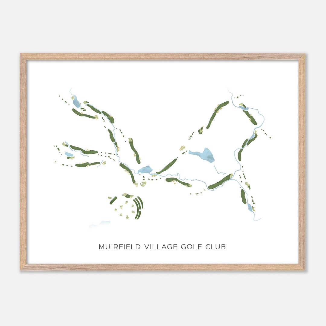 Muirfield Village Golf Club in Dublin, Ohio - Modern Watercolor Map ...