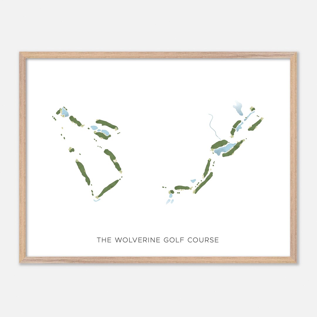 The Wolverine Golf Course in Acme, Michigan - Modern Watercolor Map ...