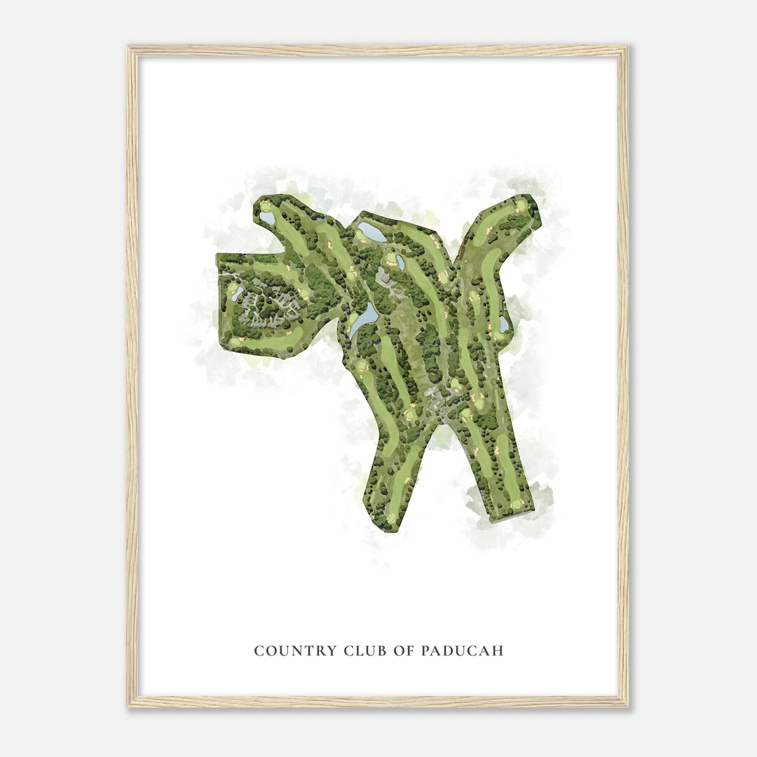 Country Club of Paducah, Kentucky - Classic Watercolor Map | Golfer ...