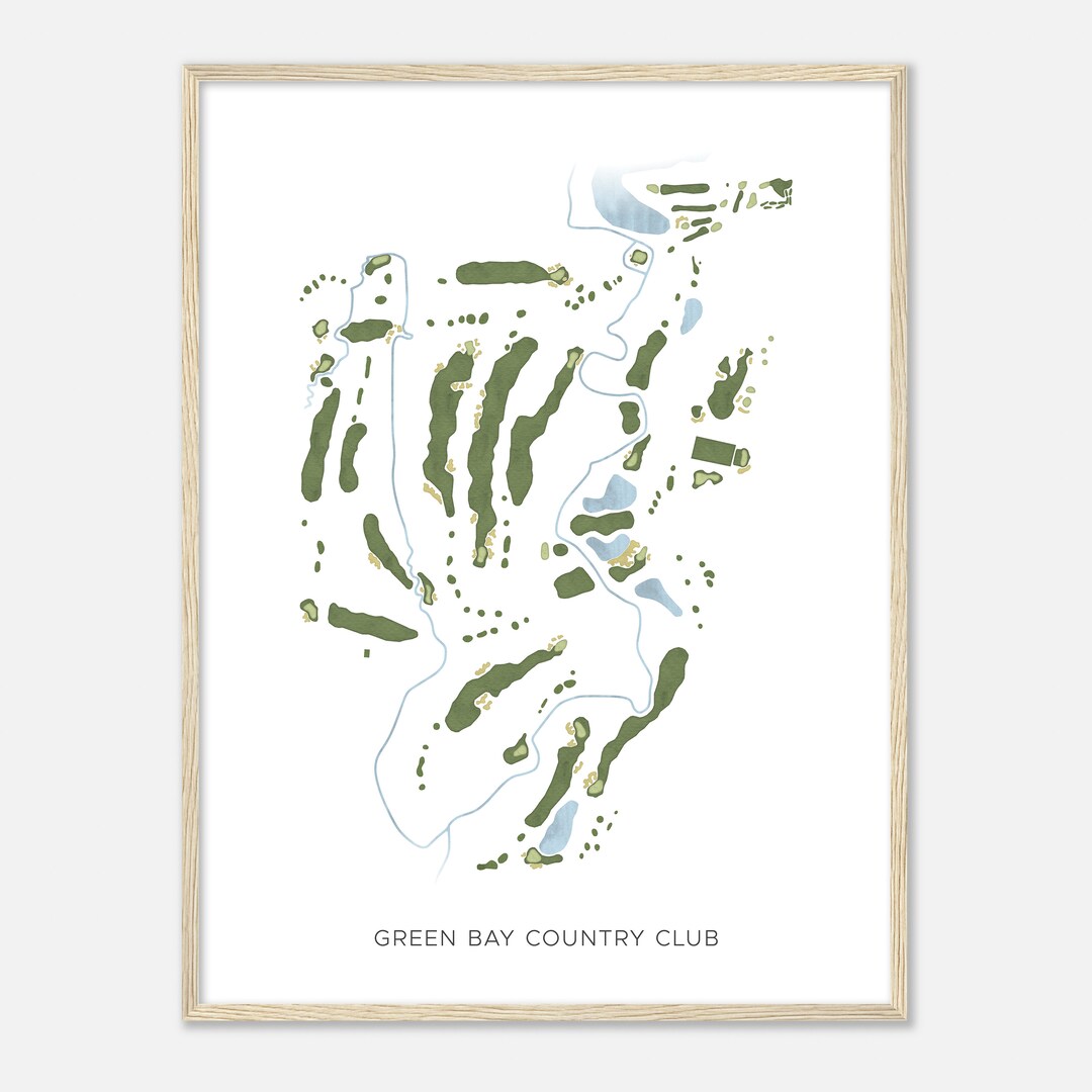 Green Bay Country Club, Wisconsin - Modern Watercolor Map | Golfer Gift ...