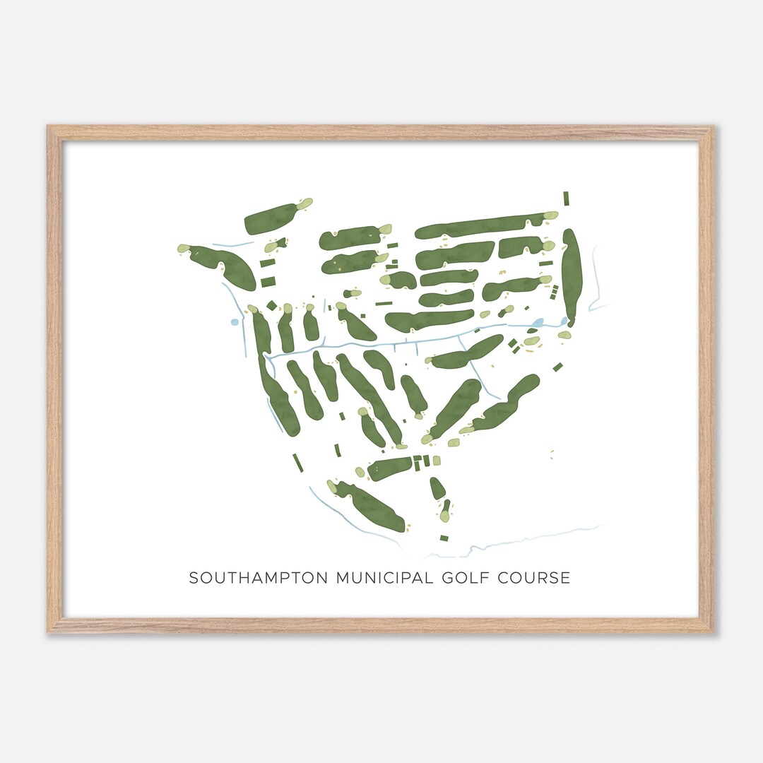 Southampton Municipal Golf Course, England - Modern Watercolor Map ...