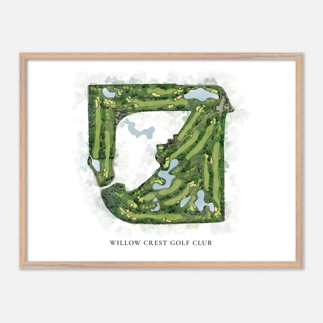 Willow Crest Golf Club in Oak Brook, Illinois - Classic Watercolor Map ...