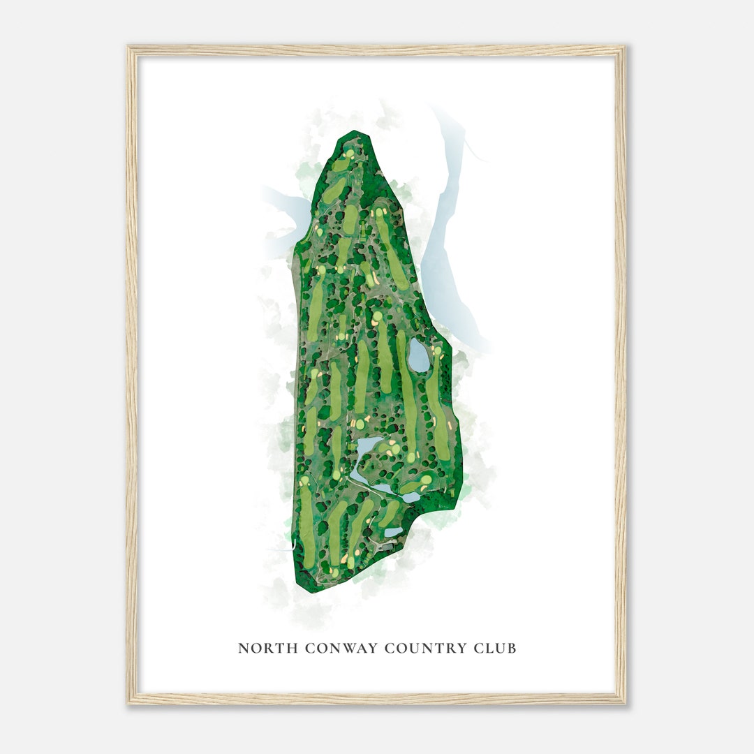 North Conway Country Club, New Hampshire - Classic Watercolor Map | Golfer Gift, Golf Wall Art ...