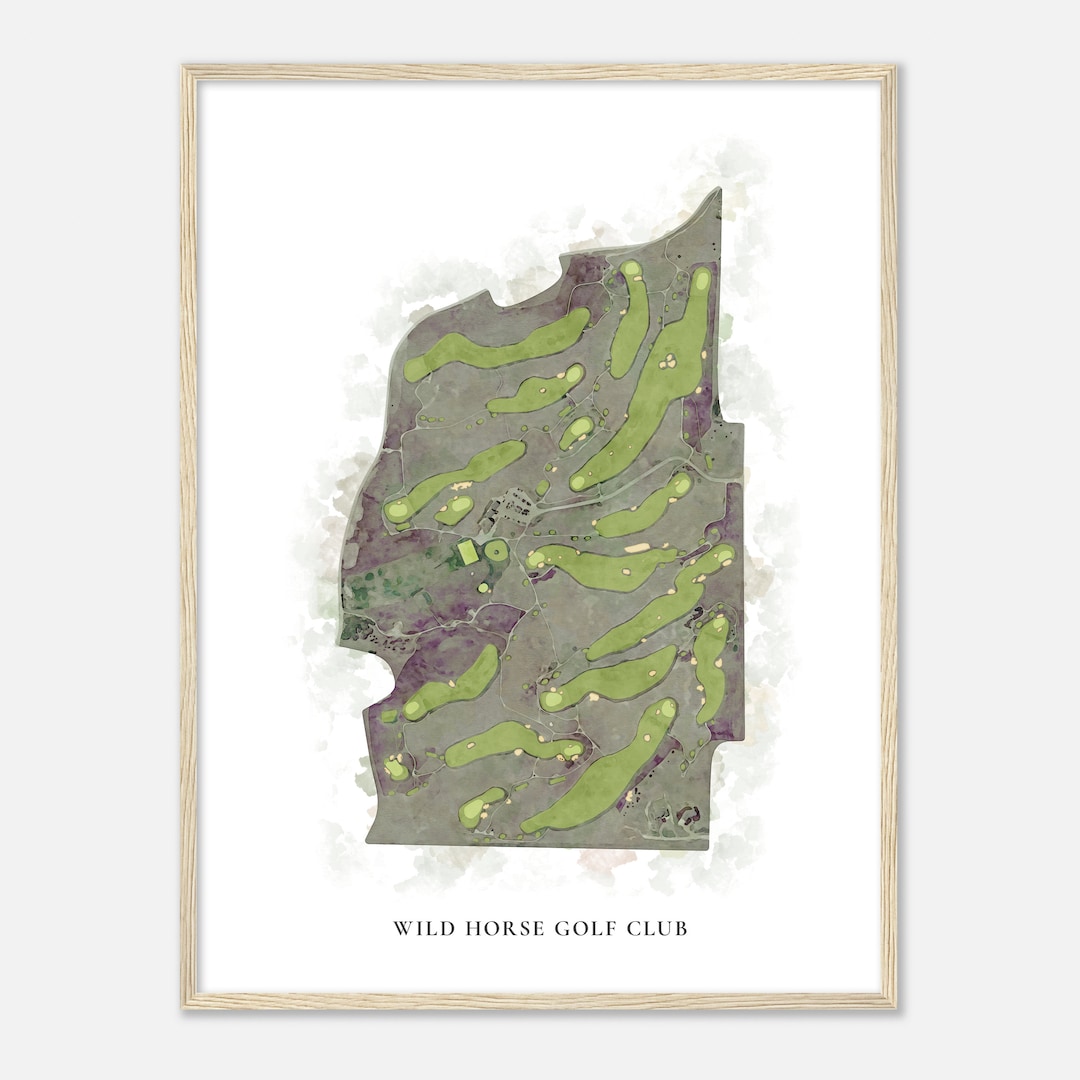 Wild Horse Golf Club, Nebraska - Classic Watercolor Map | Golfer Gift ...