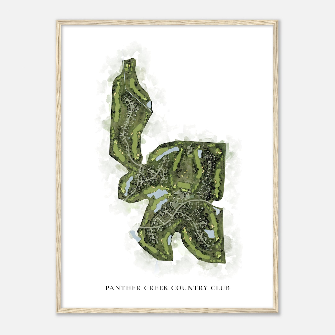 Panther Creek Country Club, Illinois - Classic Watercolor Map | Golfer ...