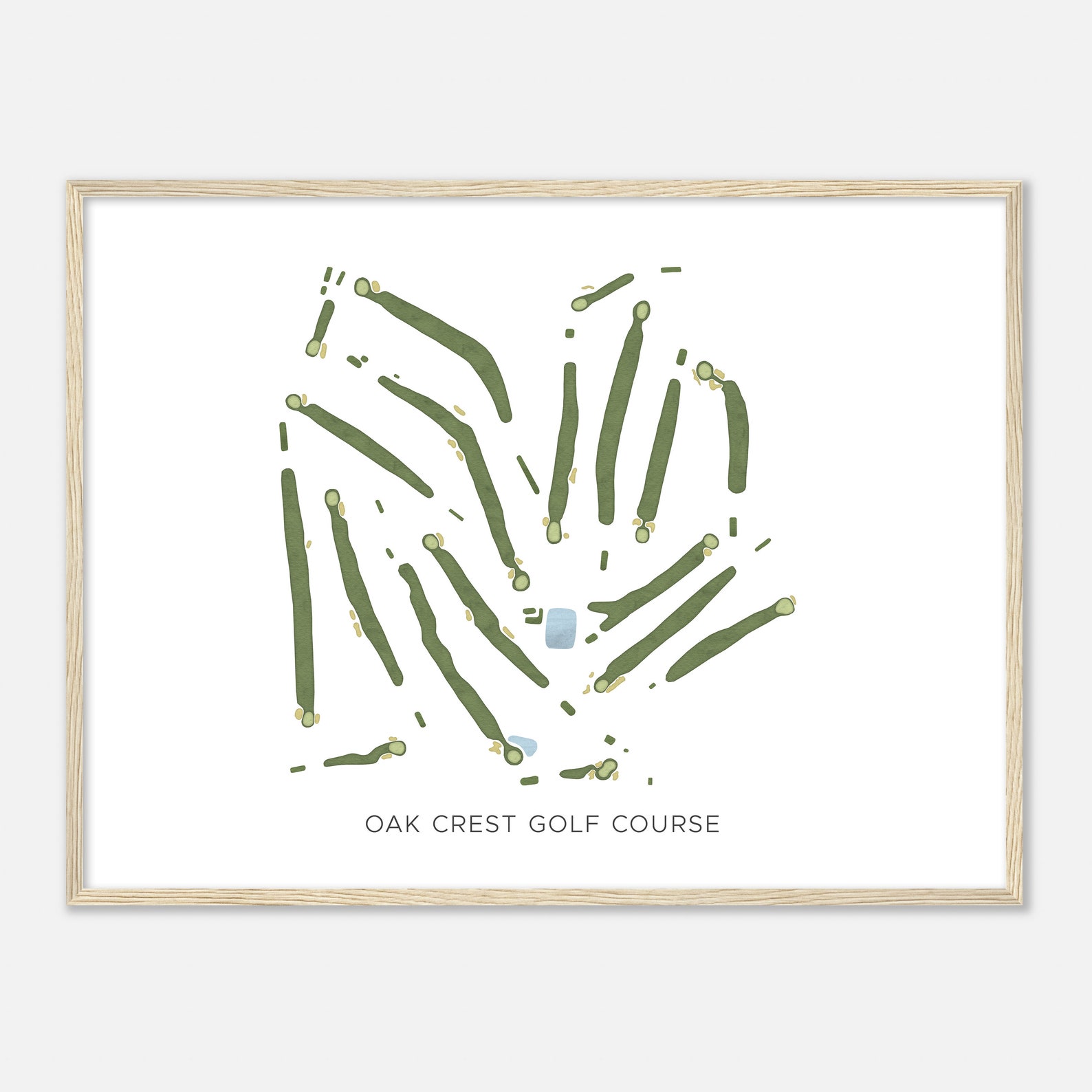 Oak Crest Golf Course, Michigan - Modern Watercolor Map | Golfer Gift ...