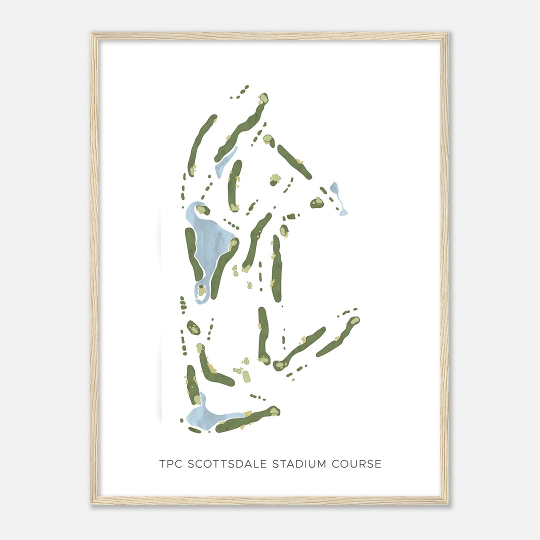 TPC Scottsdale Stadium Course, Arizona - Modern Watercolor Map | Golfer ...