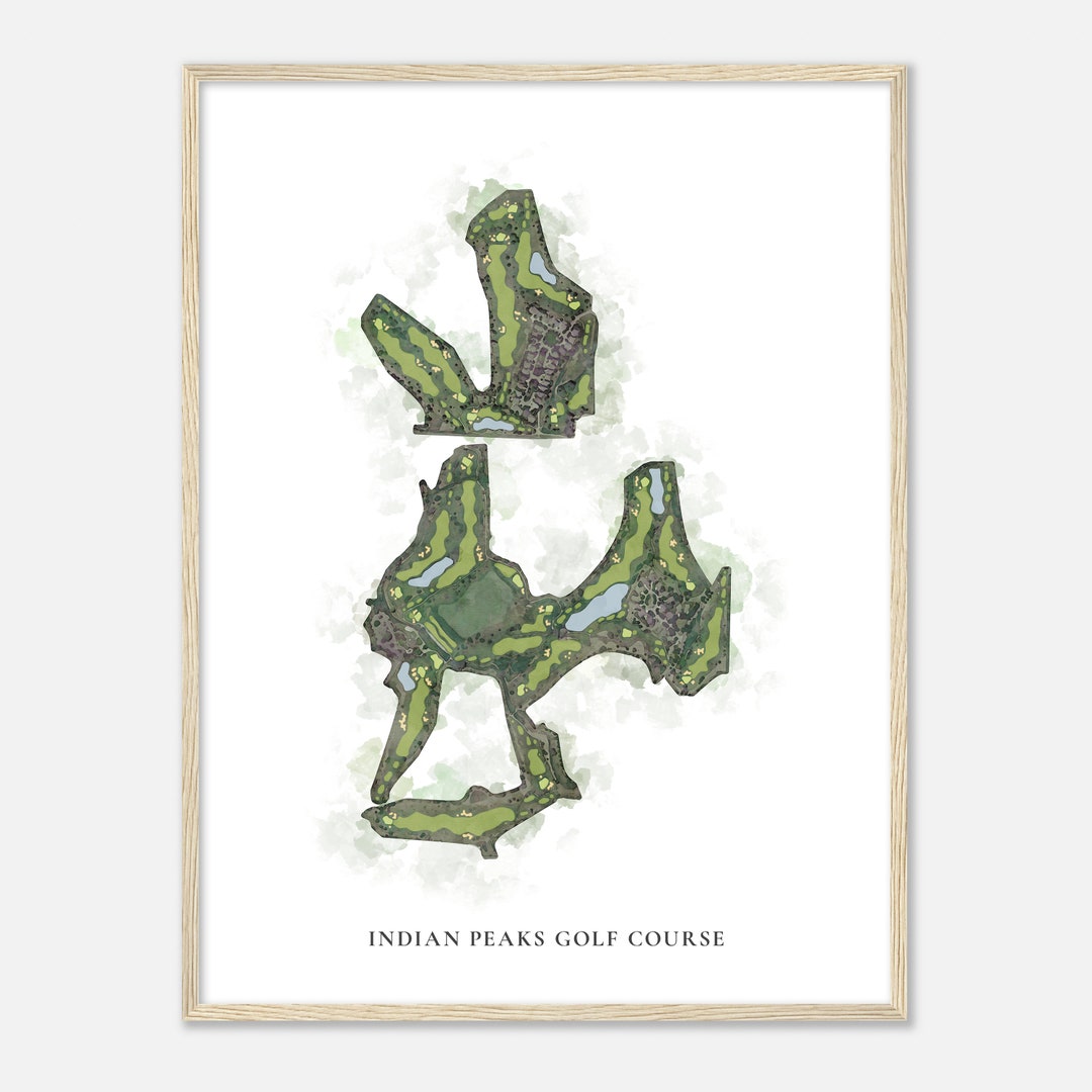 Indian Peaks Golf Course, Colorado - Classic Watercolor Map | Golfer ...