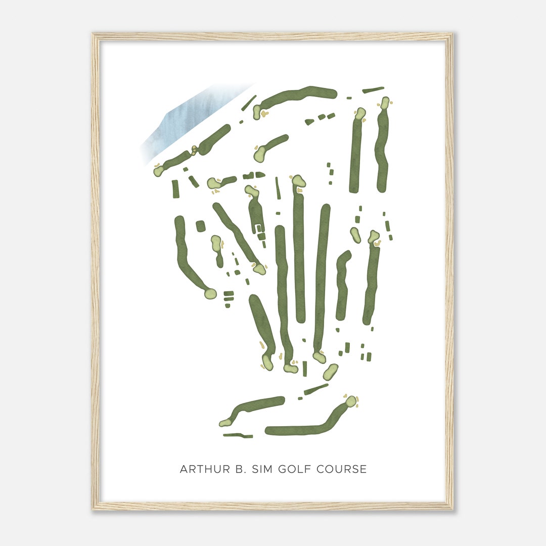 Arthur B. Sim Golf Course, Kansas - Modern Watercolor Map | Golfer Gift ...