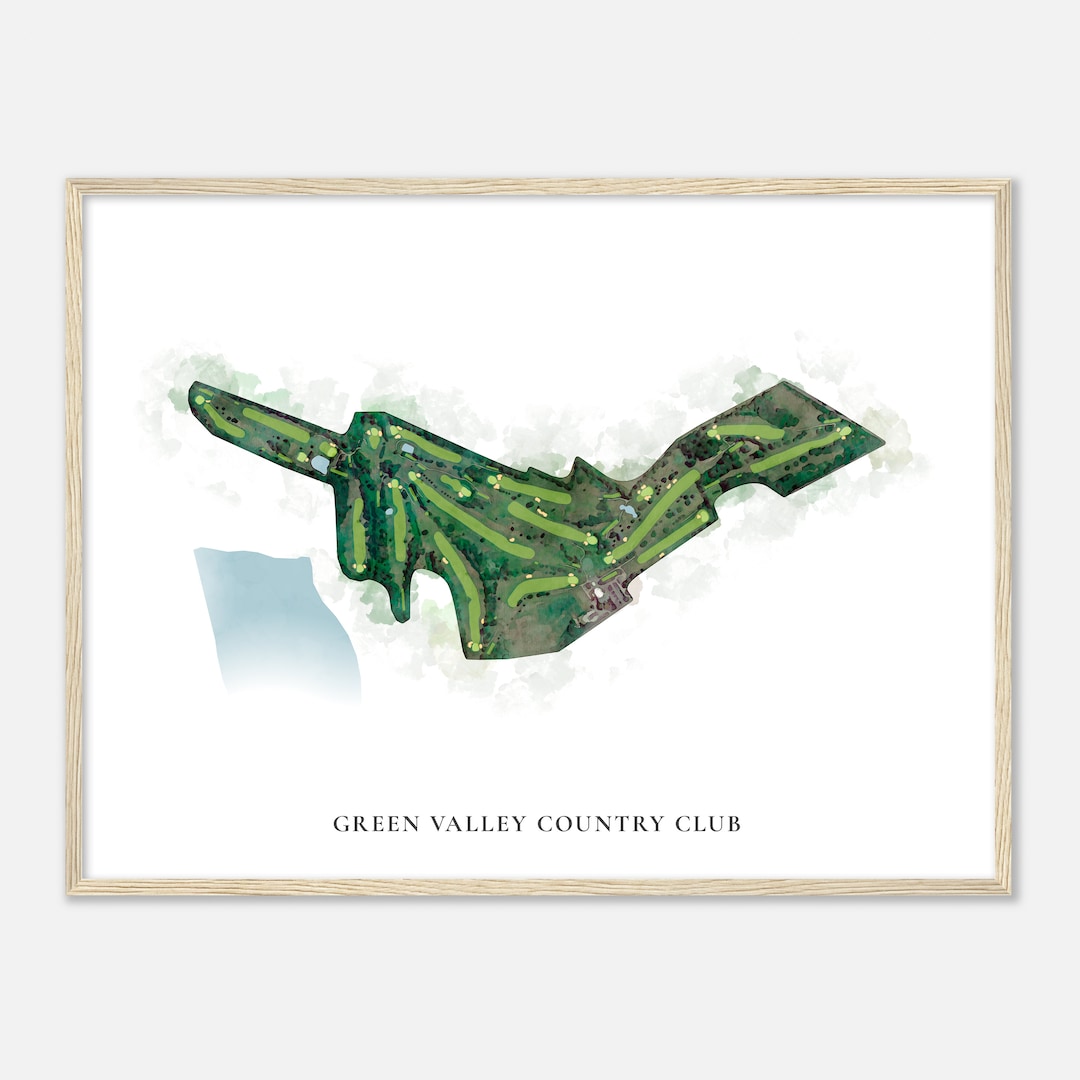 Green Valley Country Club, Rhode Island - Classic Watercolor Map ...
