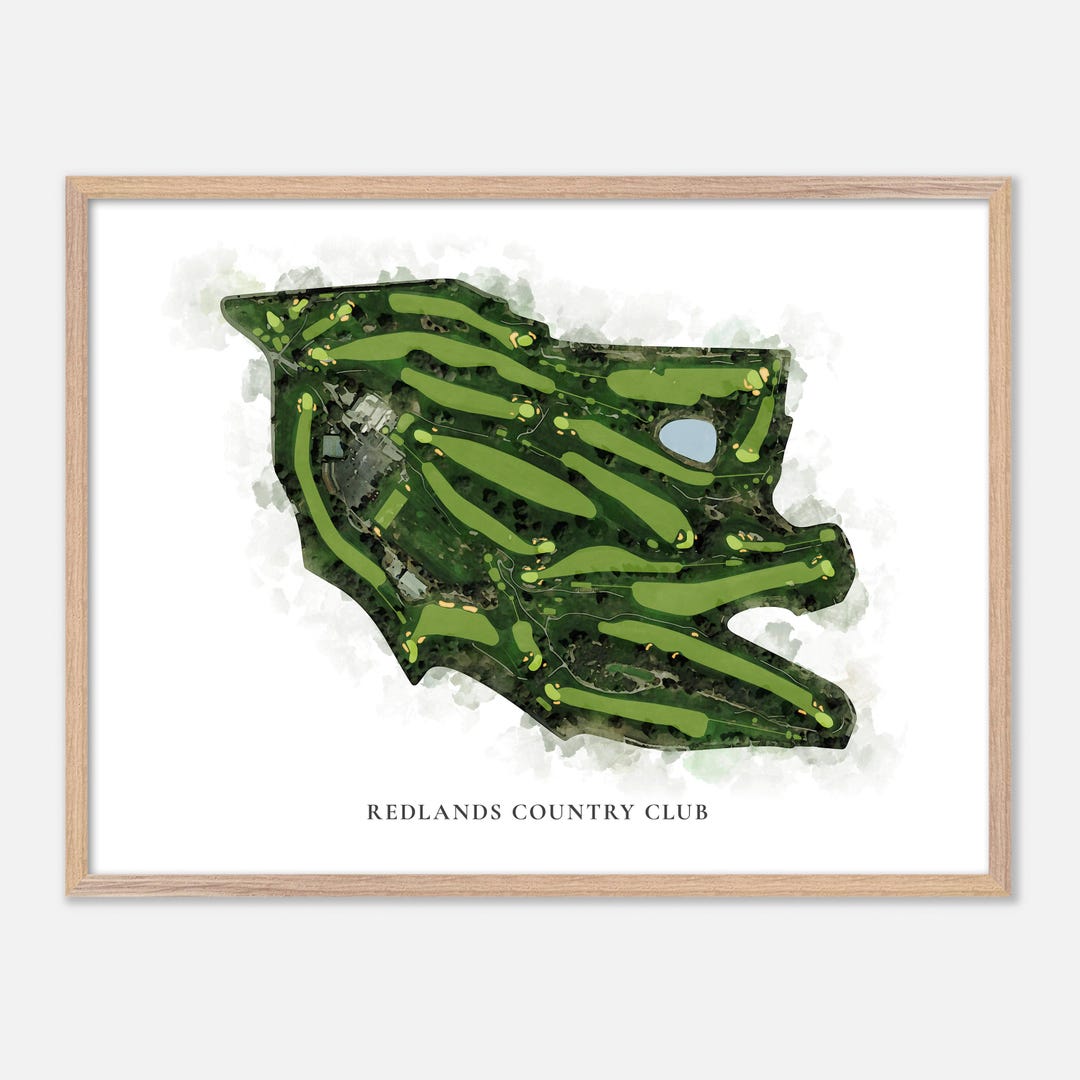 Redlands Country Club in Redlands, California - Classic Watercolor Map ...