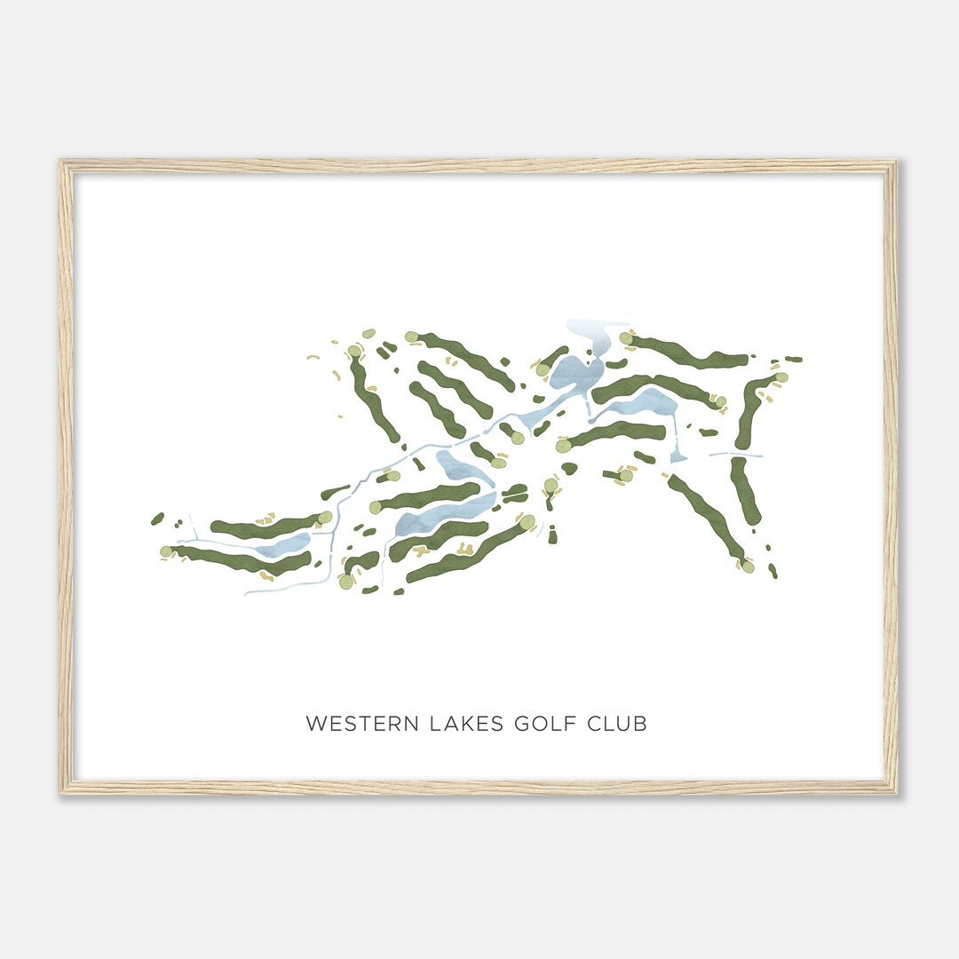 Western Lakes Golf Club, Wisconsin - Modern Watercolor Map | Golfer ...