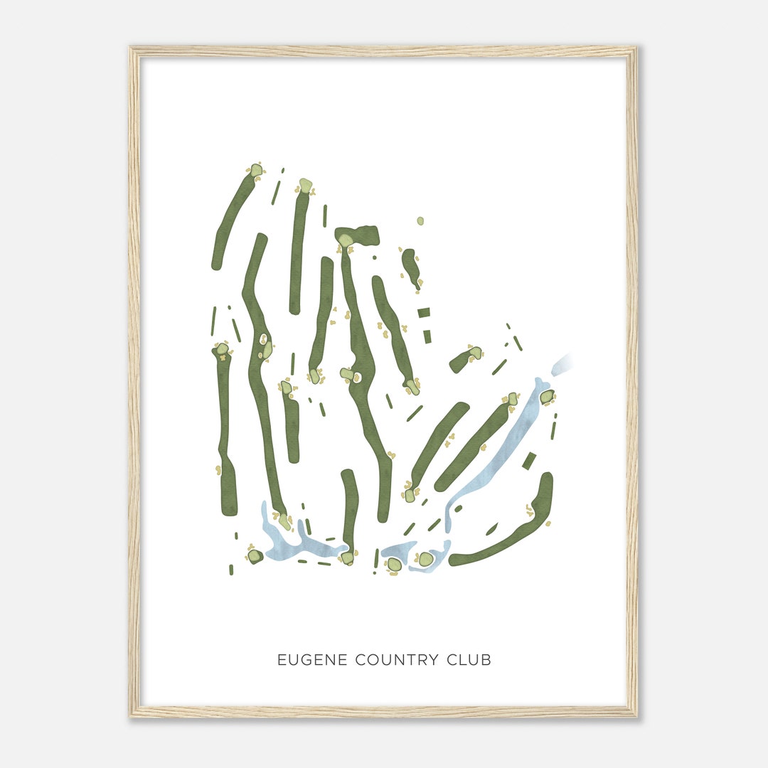 Eugene Country Club, Oregon - Modern Watercolor Map | Golfer Gift, Golf ...
