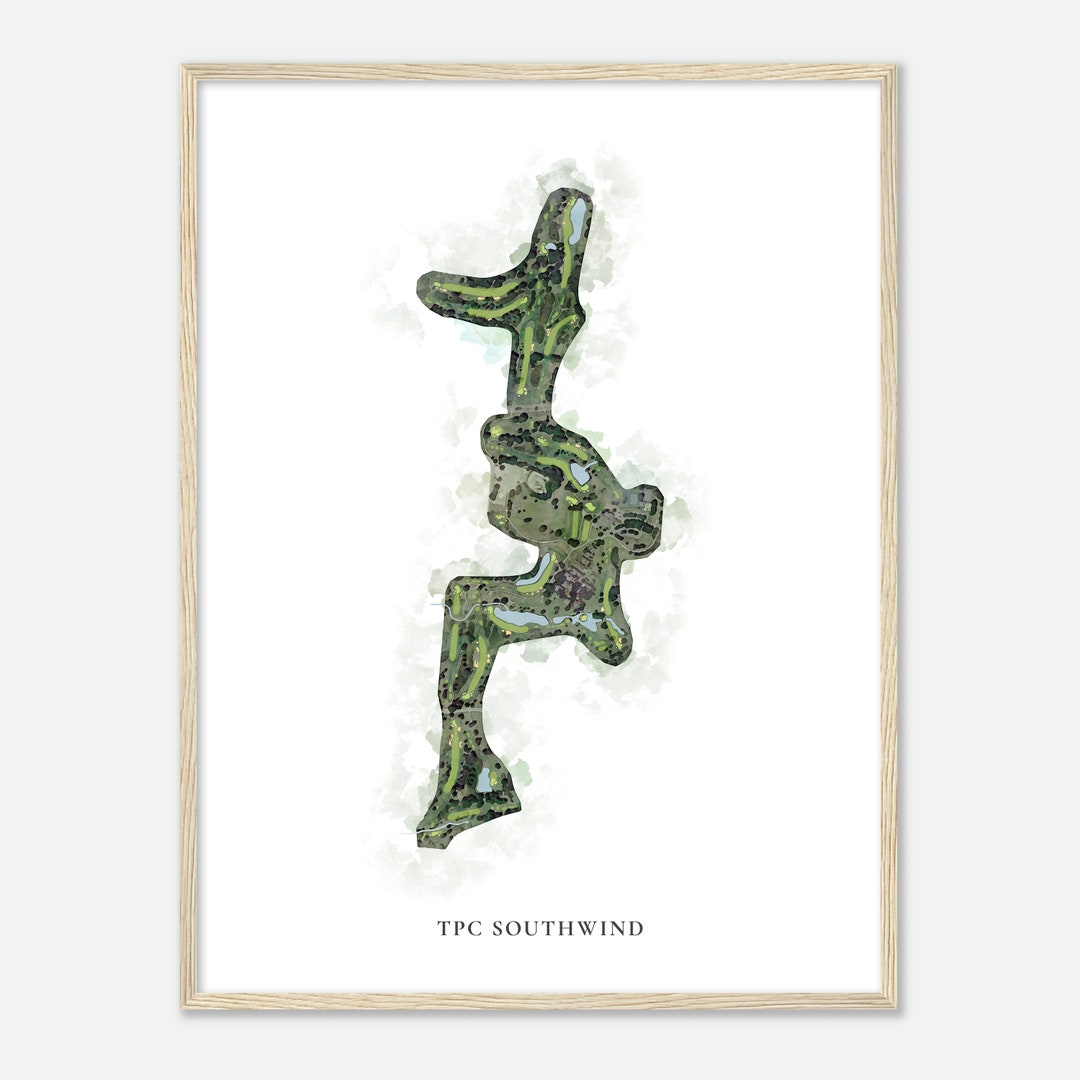 TPC Southwind, Tennessee - Classic Watercolor Map | Golfer Gift, Golf ...