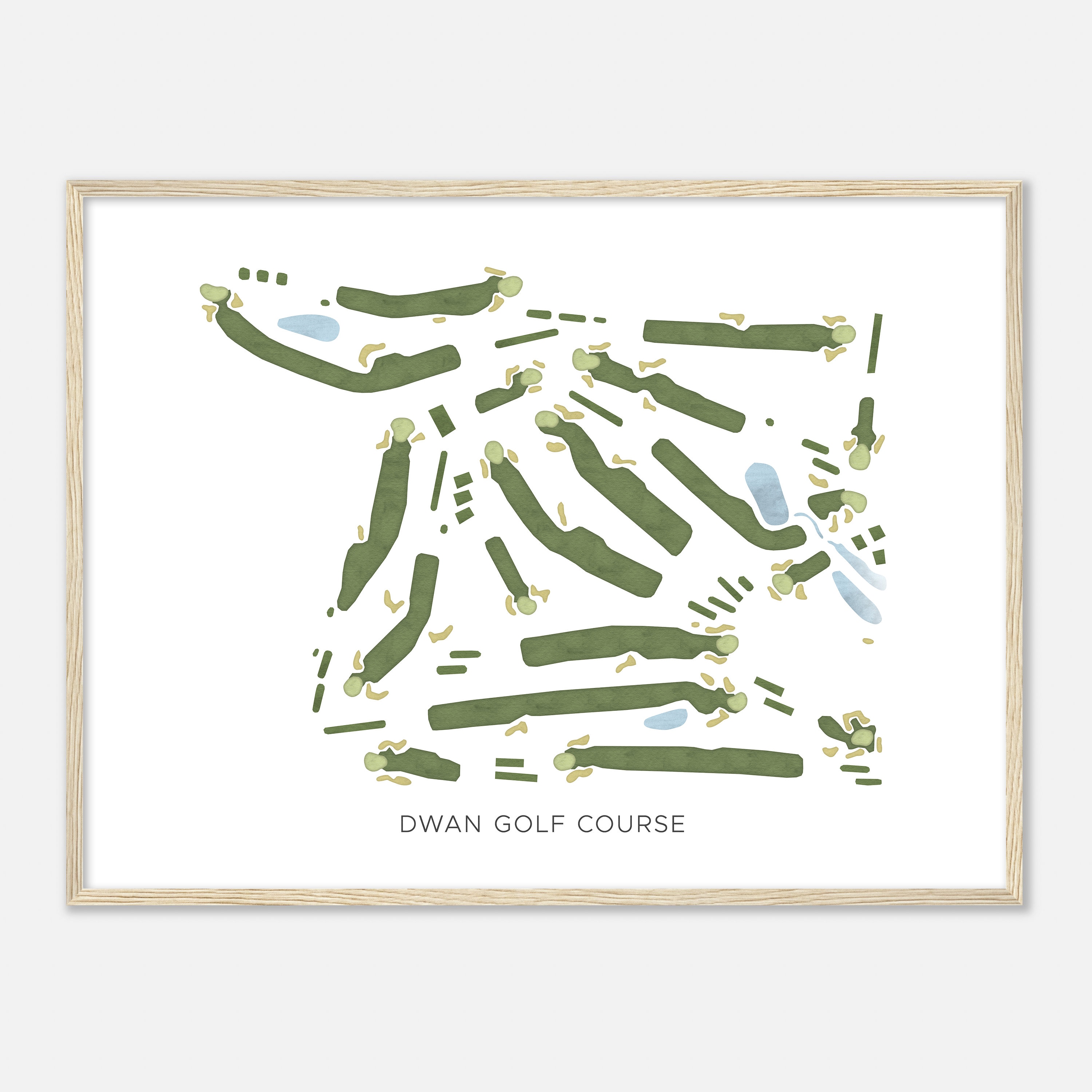 Dwan Golf Course, Minnesota - Modern Watercolor Map | Golfer Gift, Golf ...