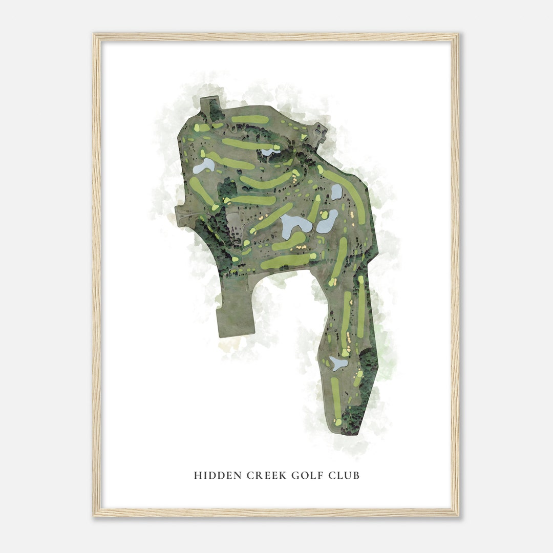 Hidden Creek Golf Club, Ohio - Classic Watercolor Map | Golfer Gift ...