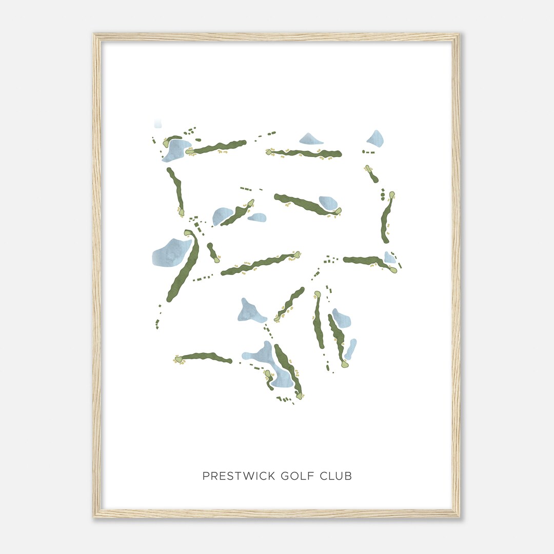 Prestwick Golf Club, Minnesota Modern Watercolor Map Golfer Gift, Golf ...
