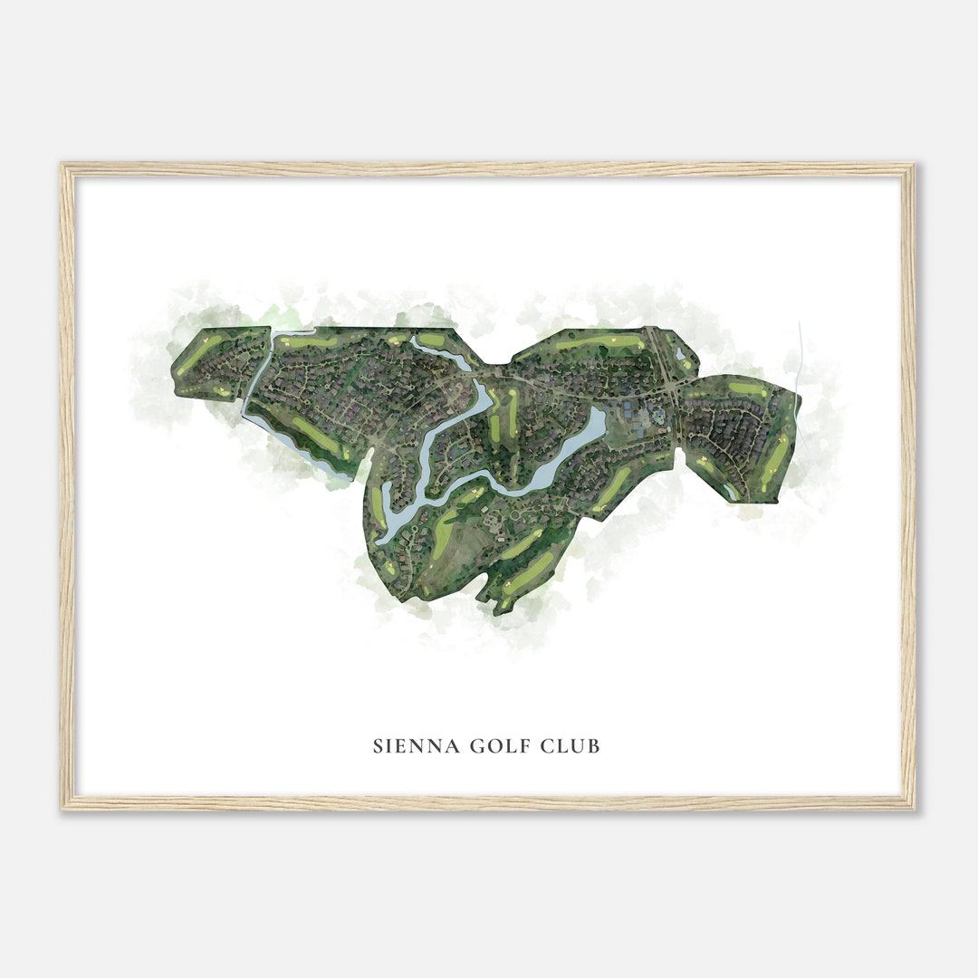 Sienna Golf Club, Texas - Classic Watercolor Map | Golfer Gift, Golf ...