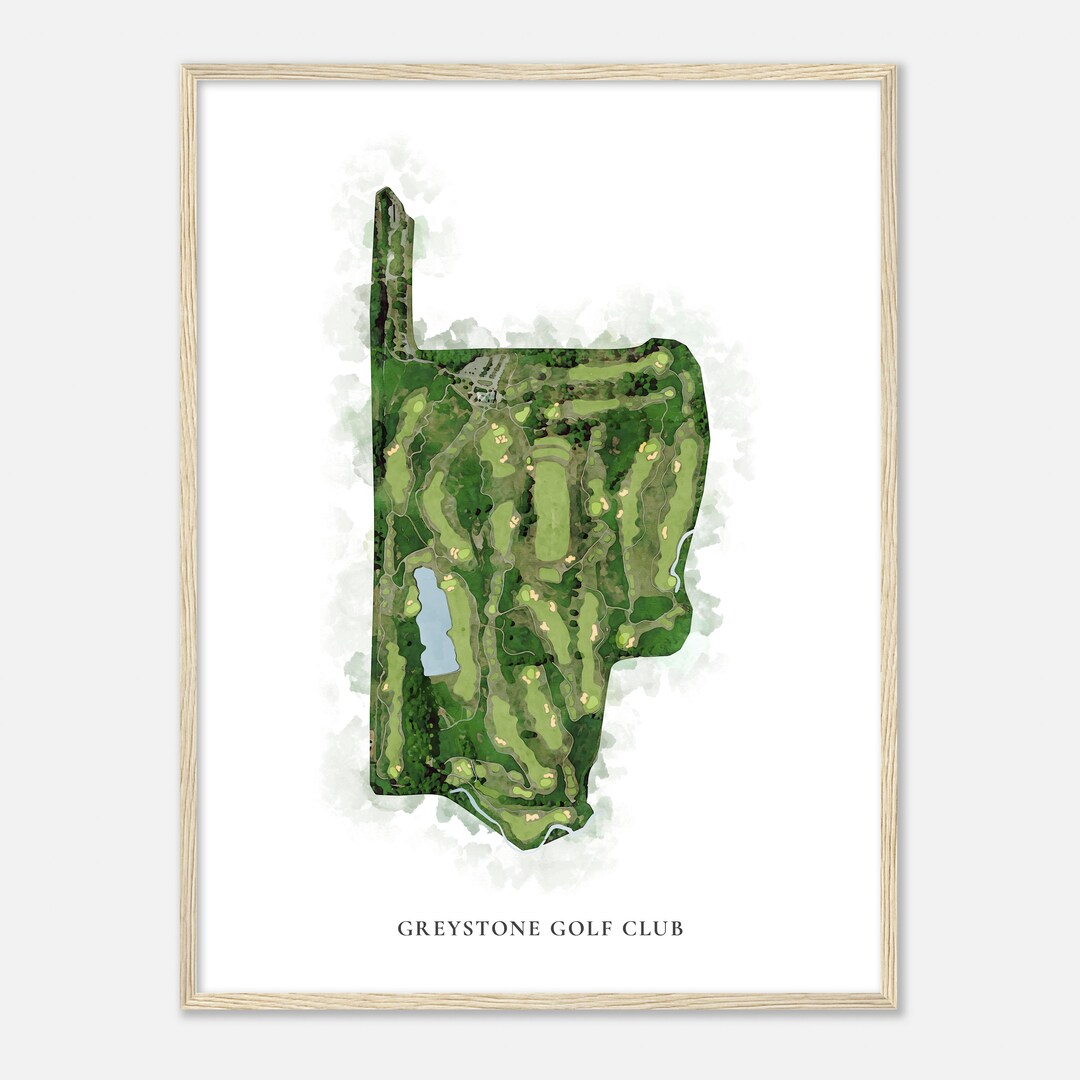 Greystone Golf Club, Tennessee - Classic Watercolor Map | Golfer Gift ...