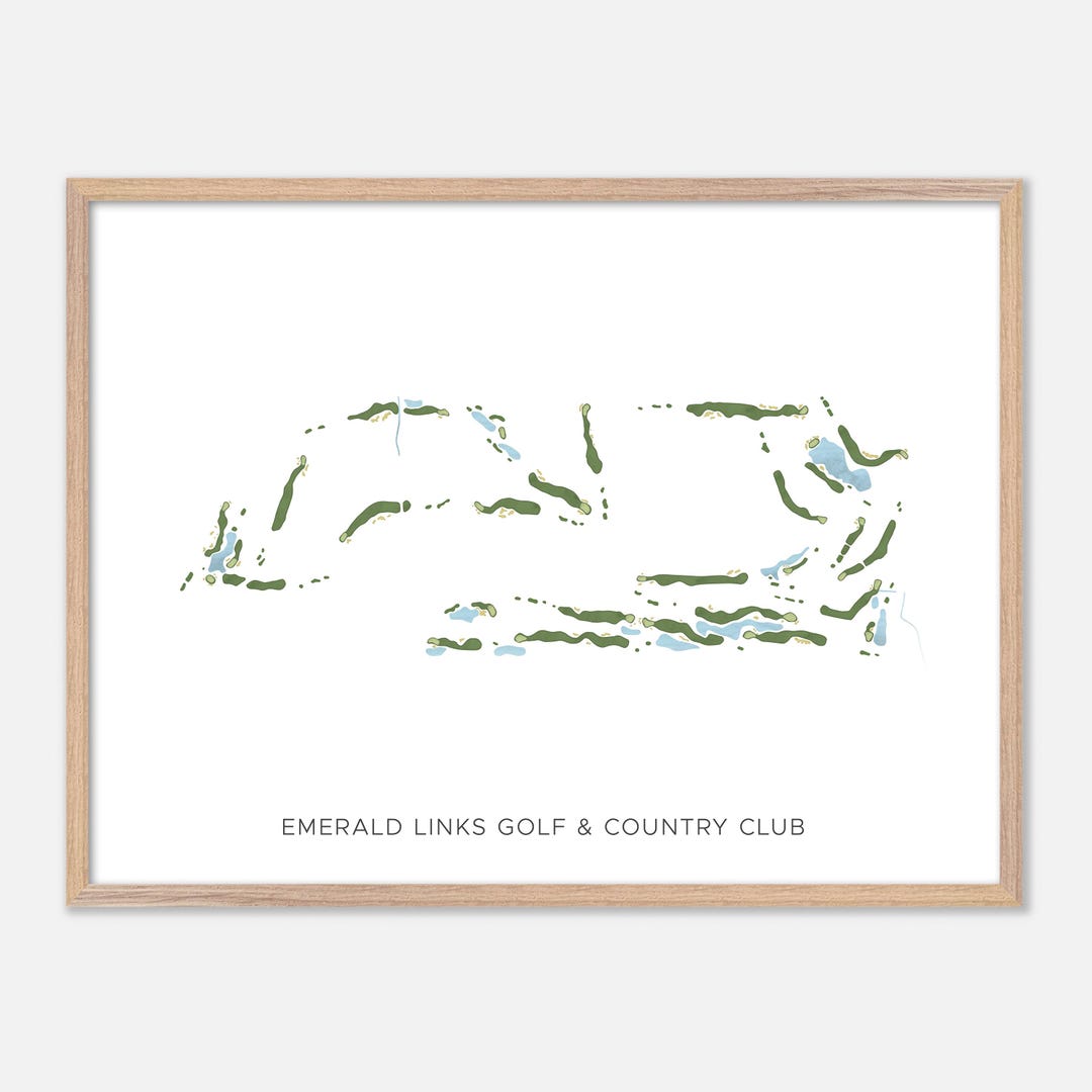 Emerald Links Golf & Country Club in , Canada - Modern Watercolor Map ...