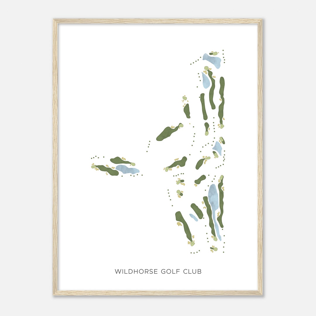 Wildhorse Golf Club, California - Modern Watercolor Map | Golfer Gift ...