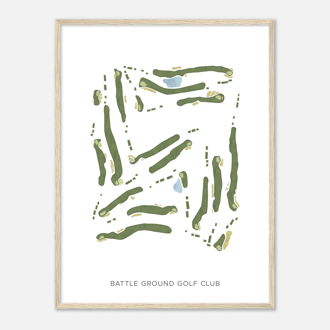 Battle Ground Golf Club, Indiana - Modern Watercolor Map | Golfer Gift ...