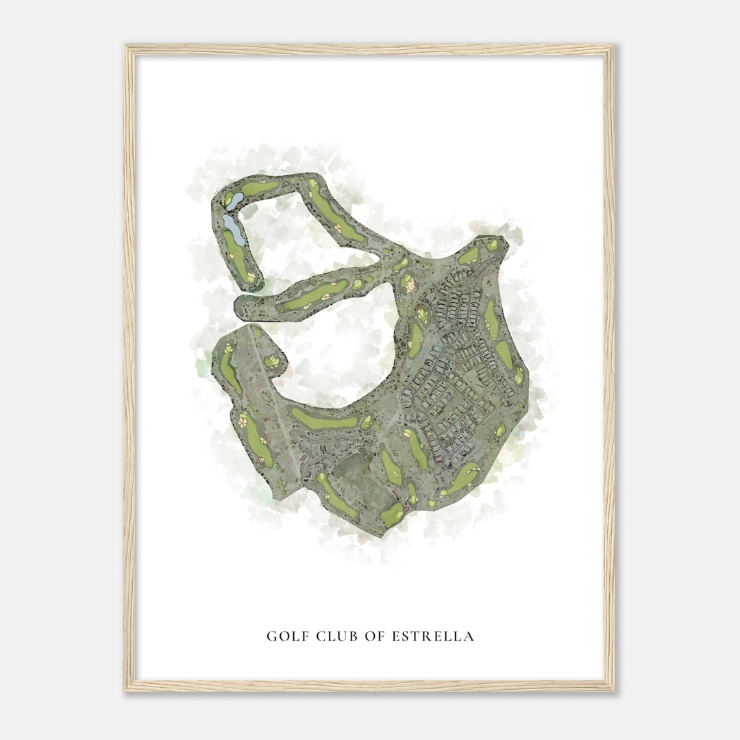 Golf Club of Estrella, Arizona - Classic Watercolor Map | Golfer Gift ...