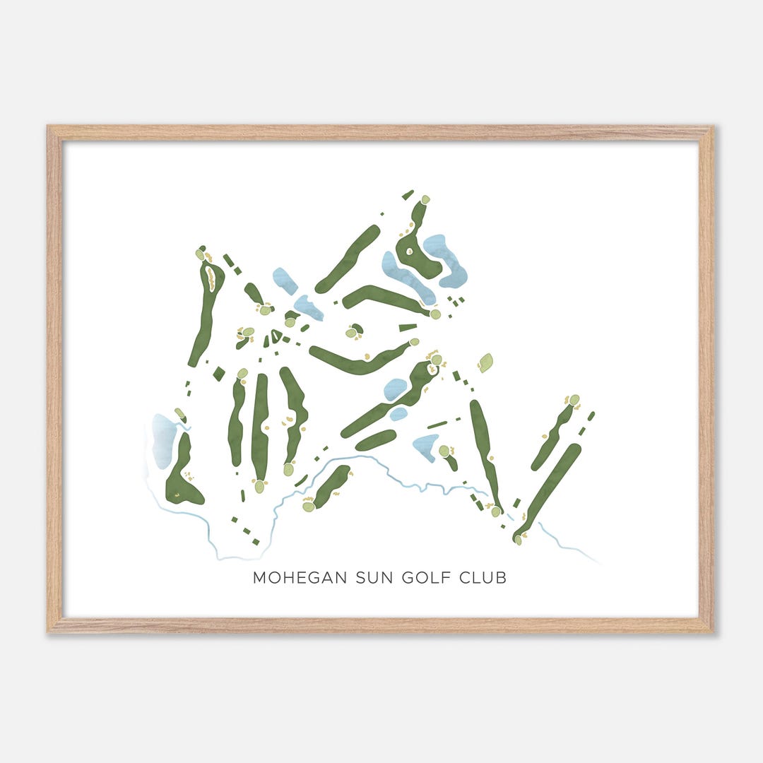 Mohegan Sun Golf Club in Sprague, Connecticut - Modern Watercolor Map ...