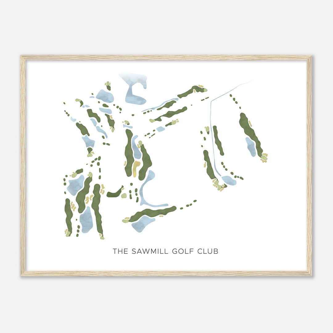 The Sawmill Golf Club, Michigan - Modern Watercolor Map | Golfer Gift ...