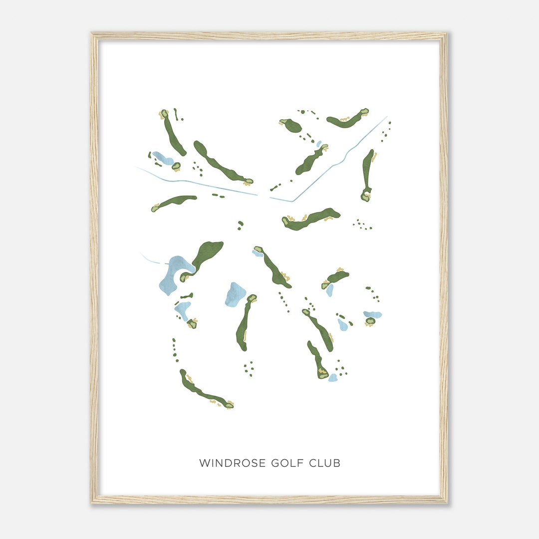 Windrose Golf Club, Texas - Modern Watercolor Map | Golfer Gift, Golf ...