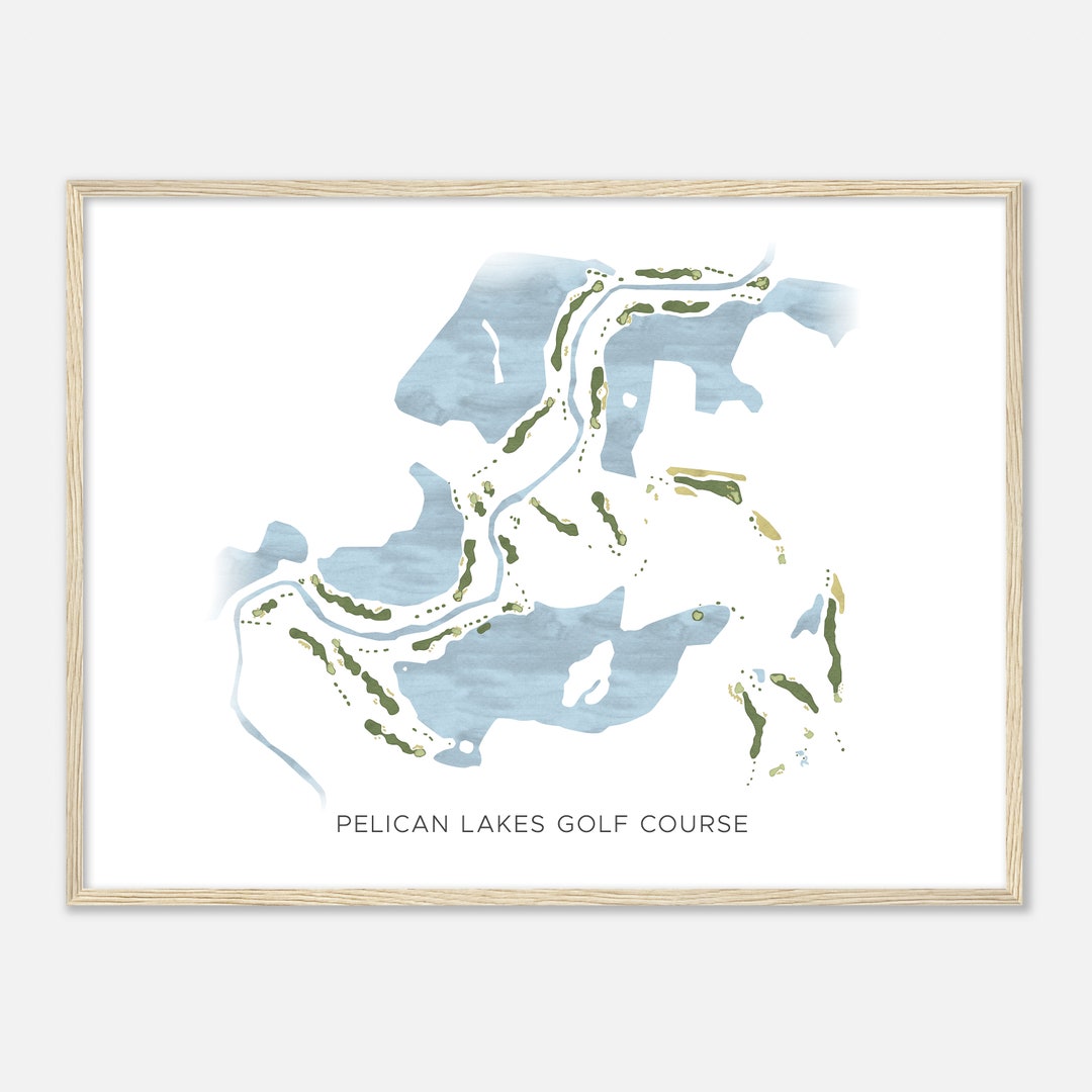 Pelican Lakes Golf Course, Colorado - Modern Watercolor Map | Golfer ...