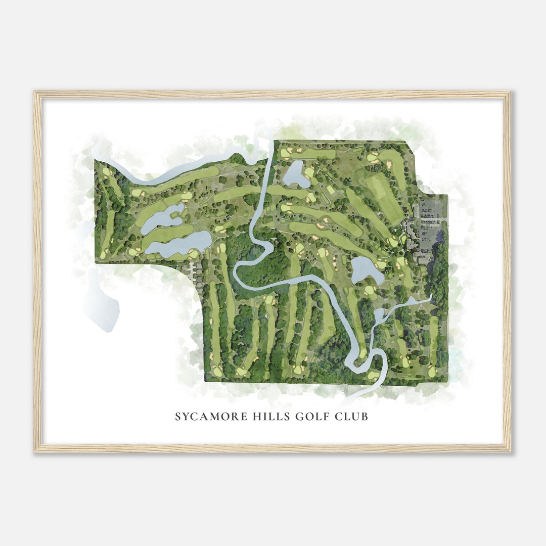 Sycamore Hills Golf Club, Michigan - Classic Watercolor Map | Golfer ...