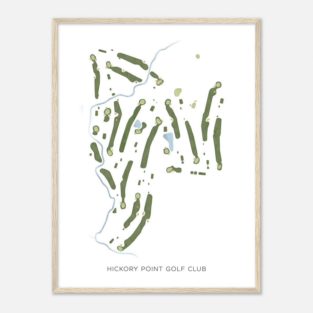 Hickory Point Golf Club, Illinois - Modern Watercolor Map | Golfer Gift ...