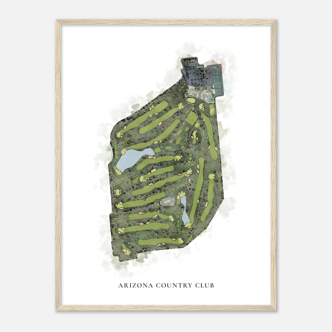 Arizona Country Club, Arizona - Classic Watercolor Map | Golfer Gift ...